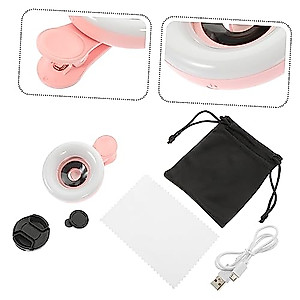 Macro Lens for Phone Macro Lens for Phone Light Phone Clip Phone Light Clip Phone Lens Fill Light Pink Abs Cell Phone Cell Phone Lens Attachments Lamp for Manicure