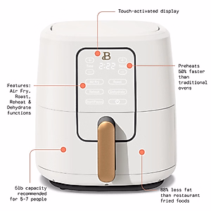Quart Touchscreen Air Fryer, White Icing by Drew Barrymore