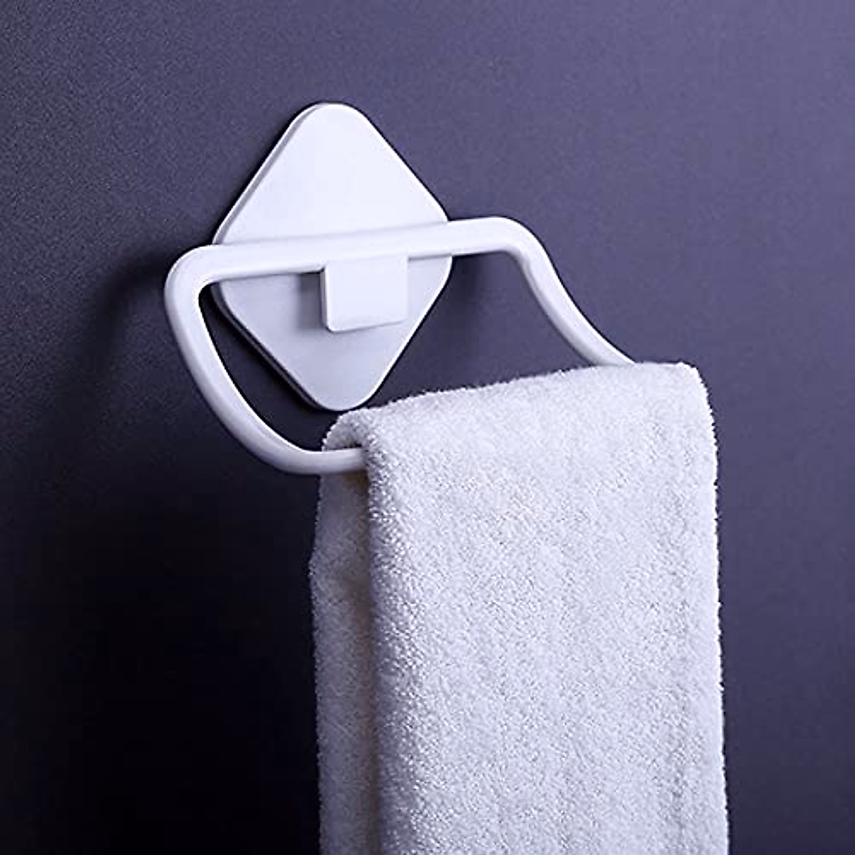 OGRAFF Towel Ring 1 Piece of Pure White Bathroom Towel Ring, Non-Perforated Paste Type Non-Marking Hand Towel Ring, Kitchen and Bathroom Hanging Rag Rack