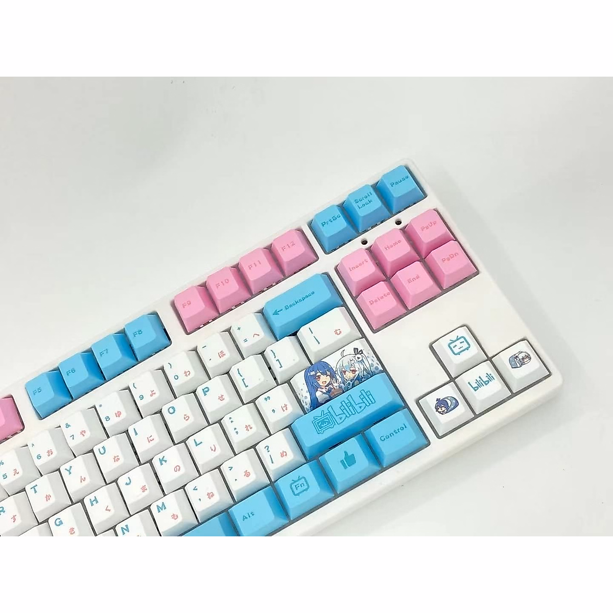 wwkeycaps Gaming Keyboard PBT Dye Upgrade 108 Keycap Set OEM Profile Keycaps Keyset with Puller Japanese Text Mechanical Keyboard (BiliBili)