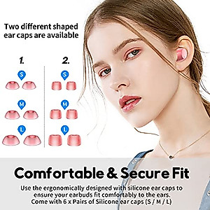 Mini Wireless Earbuds,Bluetooth 5.2 Small Ear Buds with Microphone Waterproof Light-Weight for Kids,Women Headphones with Bass Stereo Sound in Ear Earphones for Sleep,Sports,Workout