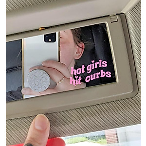 3x Hot Girls, Hit Curbs Rearview Mirror Decal,Vinyl Car Decals For Women,Pink Car Mirror Sticker,Vanity Mirror Stickers,Girl Car Decal,Car Window Decal, Self Affirmations Decal