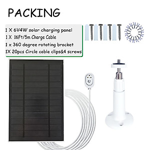 KAIOMAIOMI Solar Panel Charge for Arlo Pro 3 Floodlight,Arlo Pro4XL,ArloPro 5S 2K,Ultra 2/Ultra, Arlo Security Camera System Waterproof Magnetic Power Cable(NOT for Arlo Essential Spotlight) -1PCS