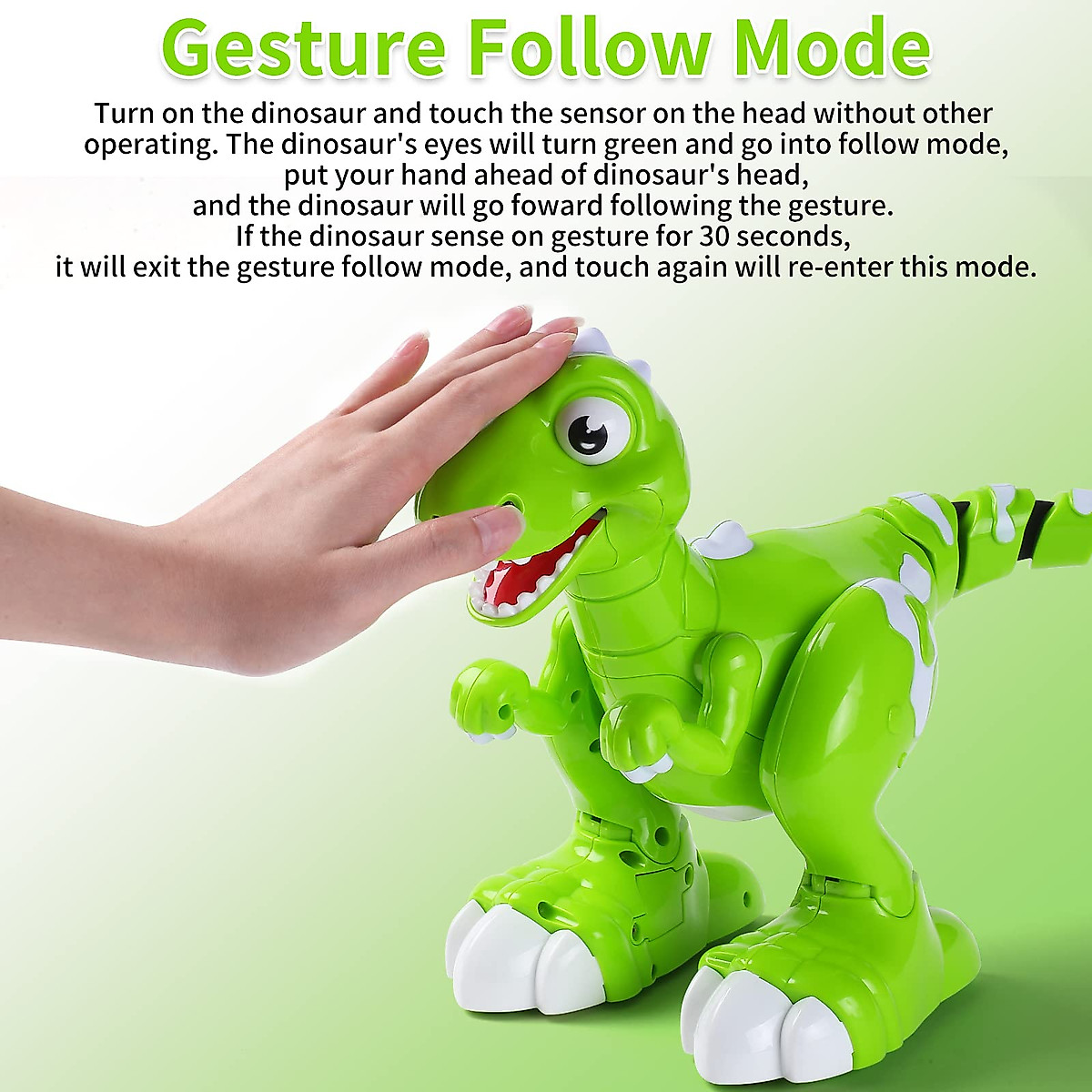 TUUYOOWK Remote Control Dinosaur Toys for Kids 3-5 5-7, Realistic RC Electronic Dinosaur Toy with Water Mist Spray, Rotating, Singing and Dancing, Foraging Mode for Boys Girls