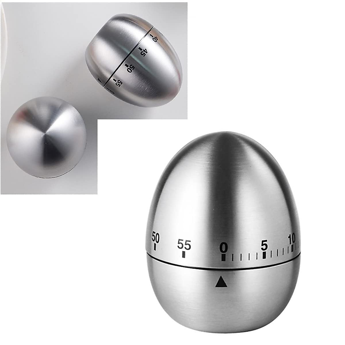 Beetoo Egg Timer, Mechanical Egg Kitchen Timer, Stainless Steel Egg Timer, Egg Kitchen Timer Cute Manual for Cooking Learning
