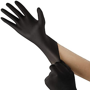 AGAG Nitrile Black Disposable Gloves 100 Count, 5mil Latex Free Textured Cleaning Gloves For Industrial & Household (Large)