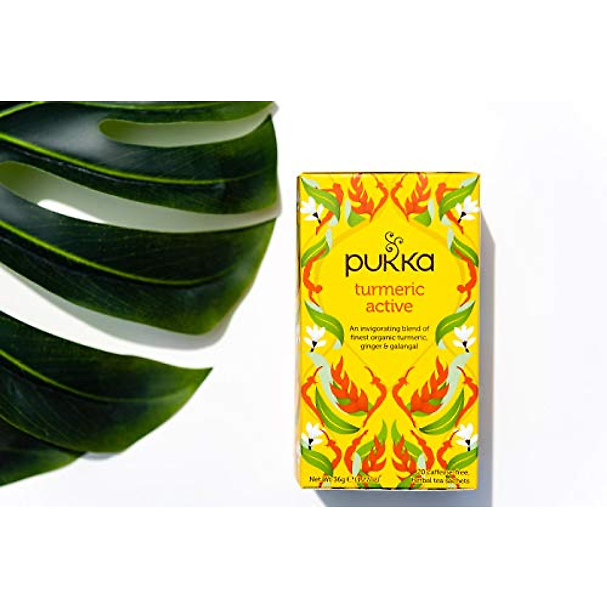Pukka Organic Tea Bags, Turmeric Active Herbal Tea with Ginger and Galangal, Perfect for Active Lifestyles, 20 Count (Pack of 3) 60 Tea Bags