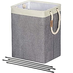 COSYLAND Laundry Basket with Rope Handles 65L Collapsible Linen Hamper Foldable Nursery Storage Baskets Bin for Bathroom, Toys and Clothing Organization