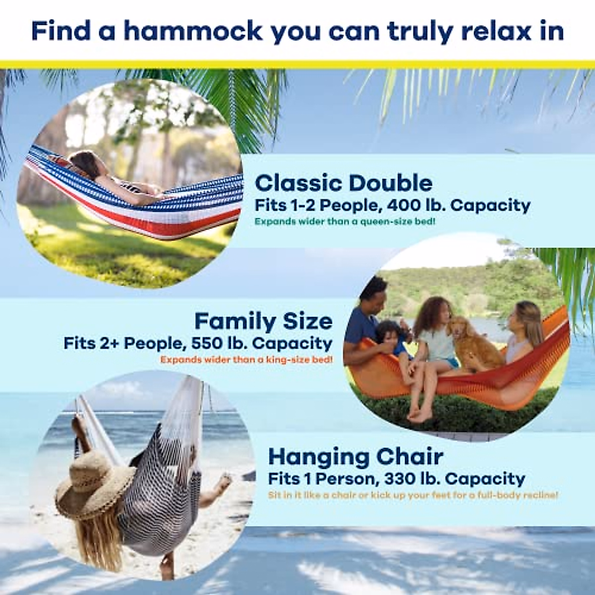 Handwoven Hammock by Yellow Leaf Hammocks - Double Size, Fits 1-2 PPL, 400lb max - Weathersafe, Super Strong, Easy to Hang, Ultra Soft, Artisan Made - Color: Desert Multicolor