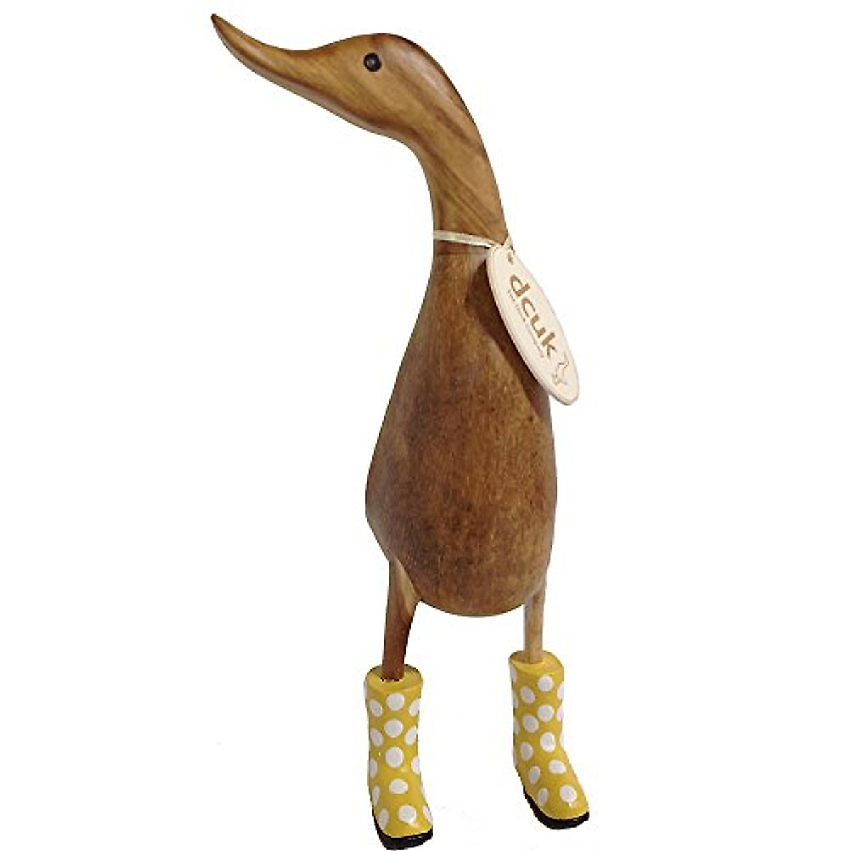 DCUK, The Duck Company - Natural Welly Ducklet - Spotty Yellow Boots - Large