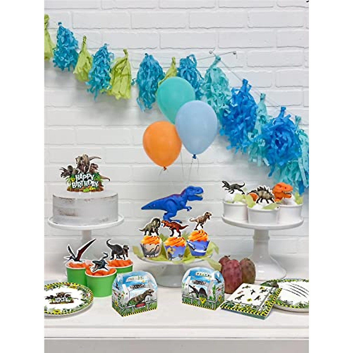 Animsco 16 Pack Dinosaur Treat Boxes Jurassic Dinosaur Park World Party Supplies Bag Boxes for Boys Kids Dinosaur Theme Birthday Party Favor Candy Goodies Gift Baby Shower Bags