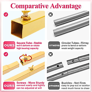 Wokceer Wedding Arch Backdrop Stand 7.2FT, 6FT Gold Metal Arch Stand Set of 2 for Birthday Party Wedding Ceremony Baby Shower Graduation Decoration