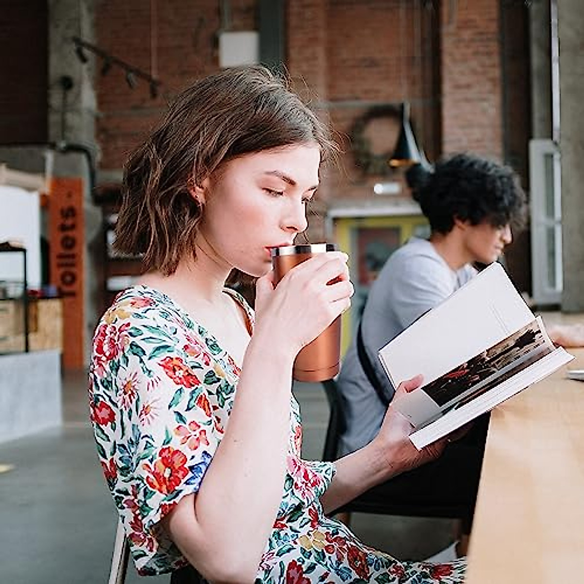 SOLLASY Coffee Tumbler 20 oz Tumbler Travel Mug Insulated Stainless Steel Vacuum Tumbler with Lid Water Glasses Cups for Tea Gifts Hot and Cold Iced Beverages Durable Leak-proof Rose