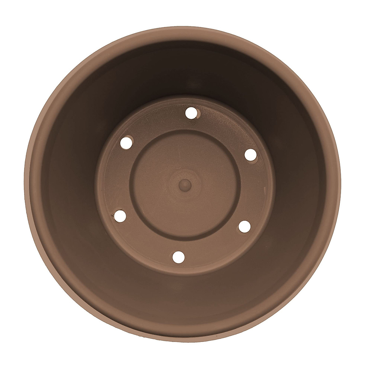Bloem Terra Pot Round Planter: 16", Chocolate, (No Saucer Included) Matte Finish, Durable Resin, Traditional Style Pot, For Indoor and Outdoor Use, Gardening, 8 Gallon Capacity, Saucer Sold Separately