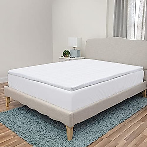SensorPEDIC Majestic 2-Inch Gel Swirl Memory Foam Mattress Topper, Full, White