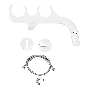 Slim Bidet 3/8 Copper Tee Non Electric Self Cleaning Dual Nozzle Toilet Attachment Hygienic Bidet for Feminine Wash White