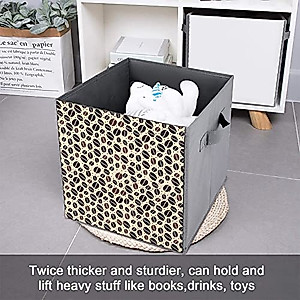 Coffee Bean Collapsible Storage Bins Basics Folding Fabric Storage Cubes Organizer Boxes with Handles