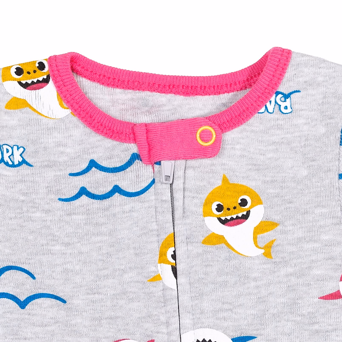 Pinkfong Baby Shark Infant Baby Girls 2 Pack Zip Up Sleep N' Play Coveralls Pink/Gray 24 Months