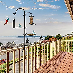 Deck Hook Bird Feeder Pole Porch Multi Hook Bird Feeding Station Kit Multi Feeder Hanging Kit Premium Bird Bath for Attracting Wild Birds Planter Hanger