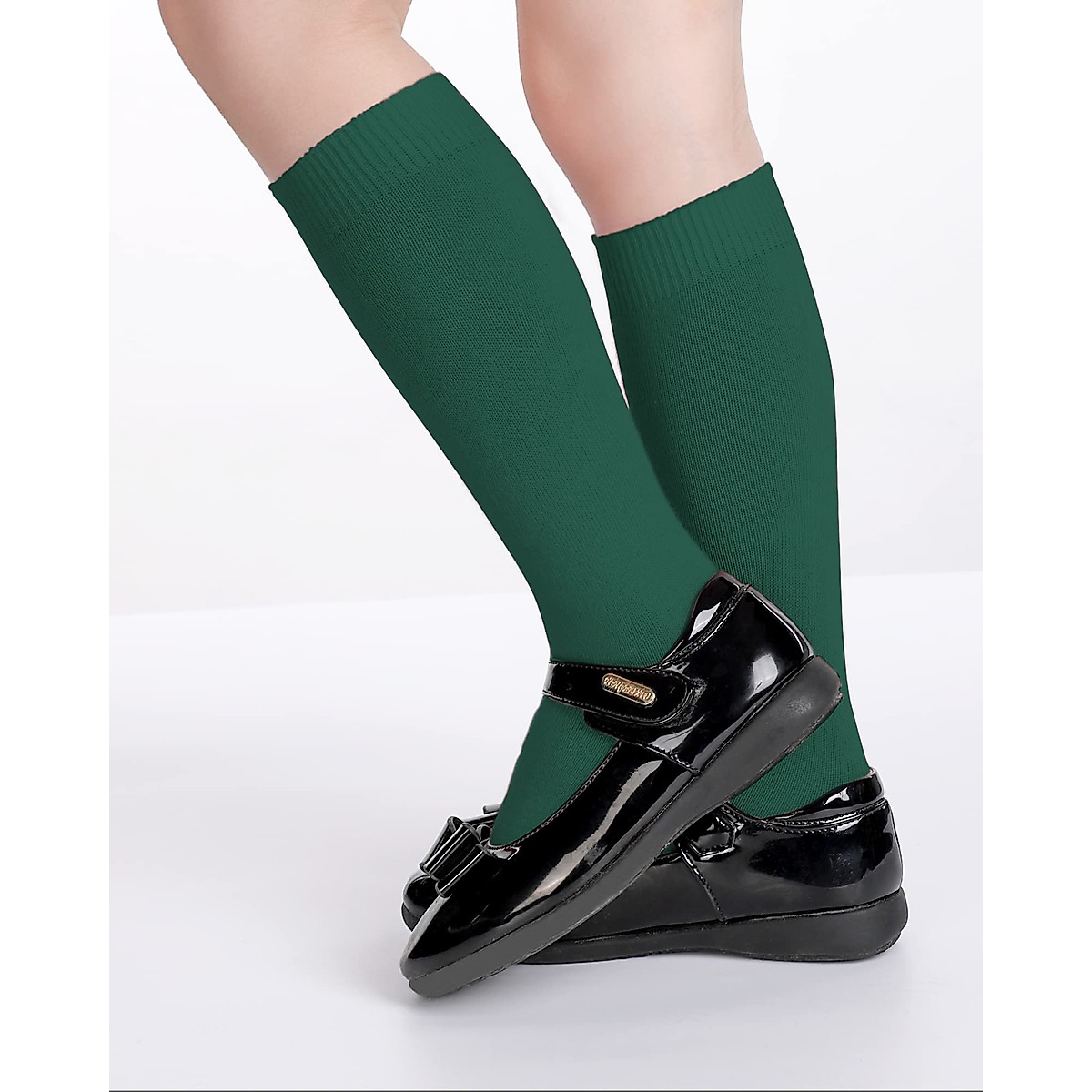 BOOPH Kids Socks Knee High Socks Boys Girls School Uniform Socks 3-5T Green