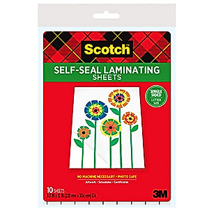 Scotch LS854SS10 Self-Sealing Laminating Sheets, 6.0 mil, 8 1/2 x 11 (Pack of 10)