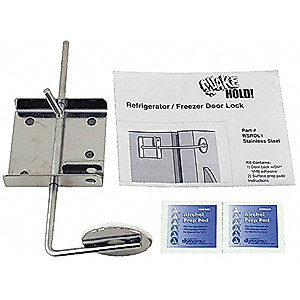 Quakehold! Refrigerator/Freezer Door Lock, Silver