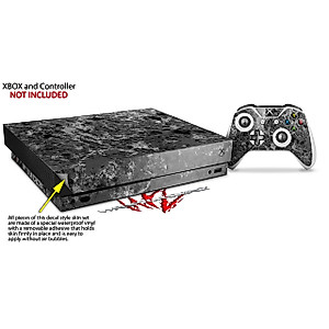 WraptorSkinz Decal Vinyl Skin Wrap Compatible with Xbox One X Console and Controller - Marble Granite 06 Black Gray