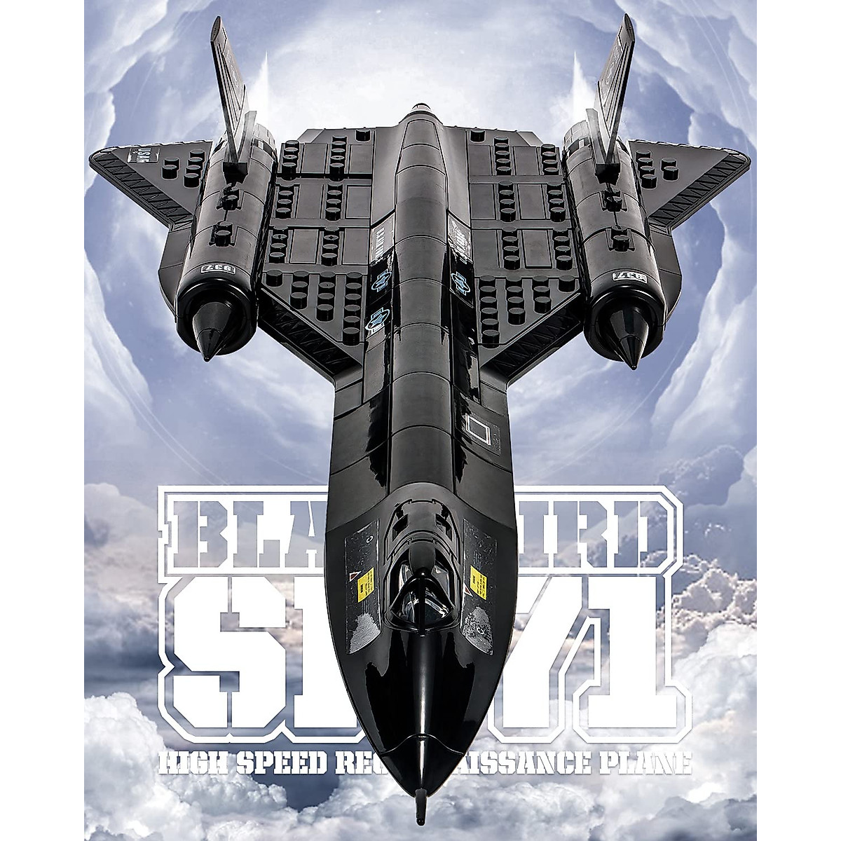 dOvOb Military SR-71 Reconnaissance Blackbird Air Force Building Block Set (183 Pieces), Aircraft Jet Building and Military Toys Gifts for Kid and Adult
