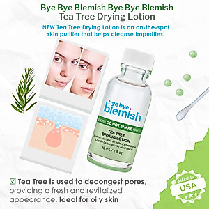 Bye Bye Blemish Tea Tree Drying Lotion, with Tea Tree Oil & Salicylic Acid, Fast-acting Formula, Dries Blemishes, Purifies Skin, 1 fl oz, 1-Pack