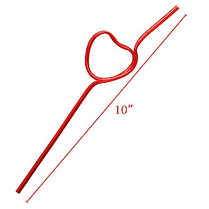 36PCS Heart Shaped Drinking Straws Krazy Loop - Valentines Day Party Supplies Decorations