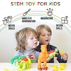 CO-T Take Apart Dinosaur Toys for 3 4 5 6 7 8 Year Old Boys - Set of 5 Dinosaurs with 5 Screwdrivers - Learning & Education Toys - STEM Take Apart Toys for 3 Year Old Boys and Girls by Polesie