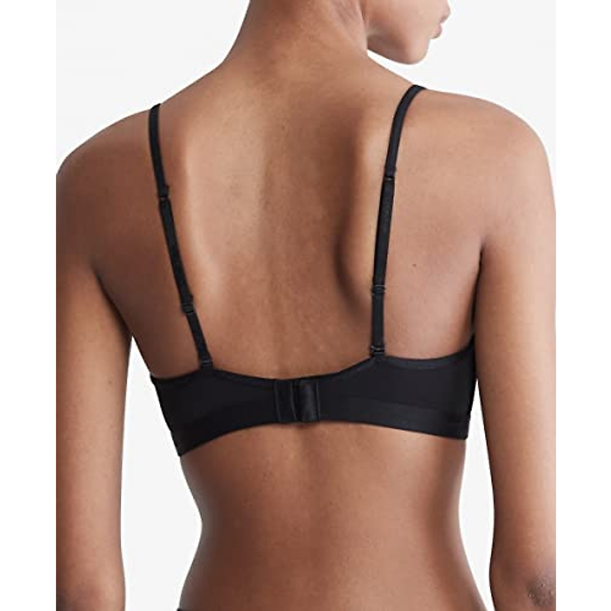 Calvin Klein Women's Form to Body Lightly Lined Triangle Bralette, Black, Medium