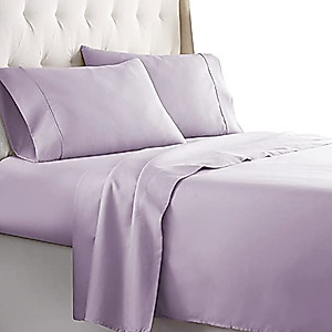 HC COLLECTION Full Size Sheets - Deep Pocket Bed Sheets - Extra Soft & Breathable - 4 PC Set, Easy Care, Machine Washable - Cooling Lavender Sheets