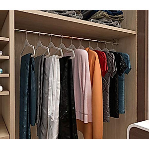 TQVAI 50 Pack Cascading Velvet Hangers with Chrome Hooks Ultra Thin No Slip Clothes Hangers, Beige