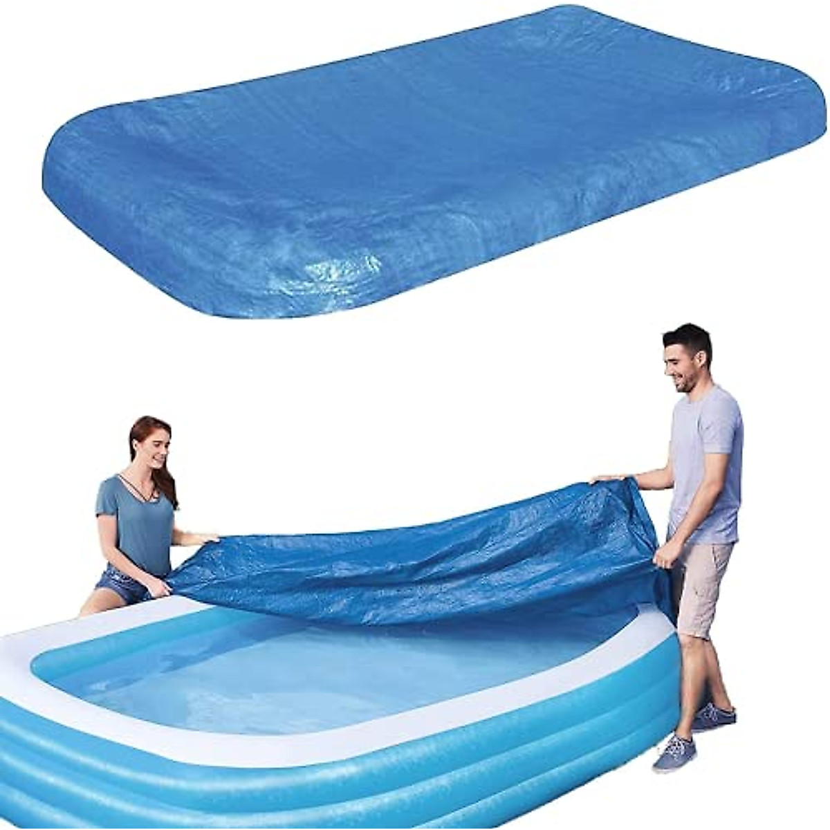 Rectangular Pool Cover, Above Ground Pool Covers, Inflatable Pool Cover for Swim Centers Size 120 in x 72 in (305 cm x183 cm)