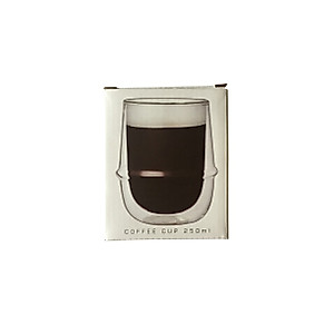 Double-Walled Kinto KRONOS Coffee Cups - Maintain Temperature - Prevent Condensation - 250 ml (8.45 fl. oz.) each - Set of 2