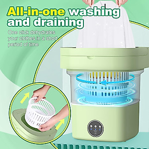 Portable Washing Machine, 11L Mini Washing Machine with 3 Cleaning Modes, Suitable for Baby Clothes, Underwear, Socks, Small Washing Machine Folding Design Suitable for Apartments, Camping & Travel