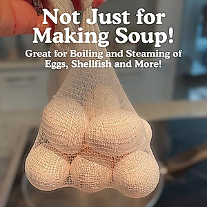 Regency Wraps Soup Socks, Cotton Mesh Bags for Making Clear Flavorful Broth and Soups, Natural 100% Cotton, 24" Pack of 10, Great for Chicken, Veggies, Eggs and More