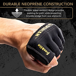 Franklin Sports Spartan Race Minimalist Premium OCR Glove Pair, Black/Gold - Adult Small