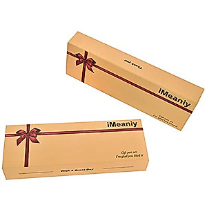 iMeaniy Nice Wooden Ballpoint Pen Gift Set-Elegant Fancy Writing Set for Men Women Graduation Business Signature Executive Christmas Gift,Luxury Pen with Gift Box,2 Extra 0.5mm Refills,Black Gel Ink