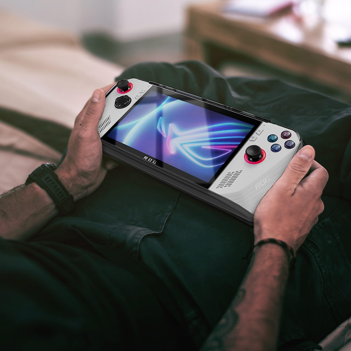 ENCASED Accessories Set for Asus ROG Ally - Handheld Kickstand Case with Hardshell Carrying Bag and Tempered Glass Screen Protector (Black)