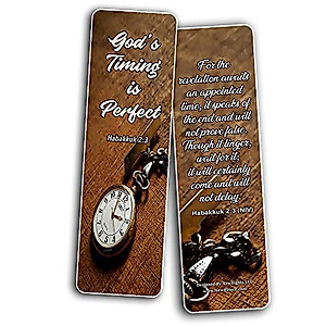 Religious Bookmarks About Waiting on God to Answer Prayer (12 Pack) - Encouraging Bible Verses for Men Women Church Supplies Cell Group Hospital Ministry Stocking Stuffers