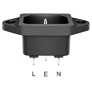 JUNAHAA 4 Pcs AC 250V 10A IEC 320 C14 Panel Mount Plug Adapter Power Connector Socket Black Screw Mount 3 Pins Inlet Power Plug Socket by MXR