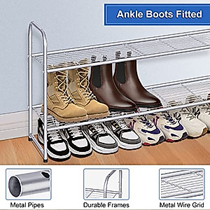 KEETDY Long 3-Tier Shoe Rack and 2-Tier Long Shoe Rack for Closet Entryway