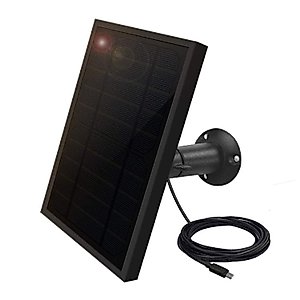 Weatherproof Solar Panel for Indoor/Outdoor Battery Powered Security Camera,5W Solar Panel Power Supply for Startvision Wireless Security Camera, 5V 1A Micro USB Port, Adjustable Mounting Bracket