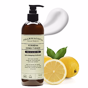 Pharmacopia Verbena Conditioner - Natural Scalp Moisturizer, Vegan & Cruelty-Free Hair Care with Shea Butter, Aloe Vera, Jojoba Oil and Olive Leaf Extract for Dry Hair Treatment and Detangling, 16 oz