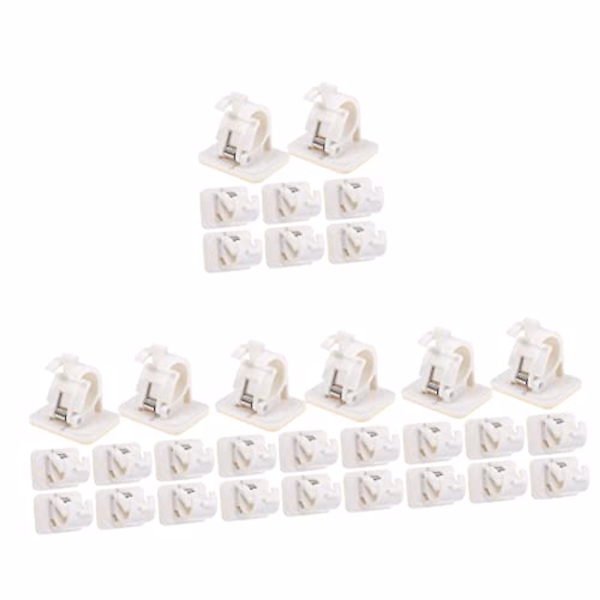 DOITOOL 32 Pcs Curtain Rod Hanger Adjustable Drop Hitch No Nail Curtain Rod Nail Free Adjustable Curtain Rod Holder No Drill Curtain Rod Brackets Shower Curtain Rod Abs White No Nails
