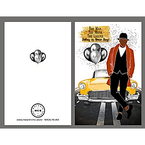 6 Pack African American Birthday Greeting Cards, Masculine Birthday Card, Black Men King Happy Birthday card for Husband