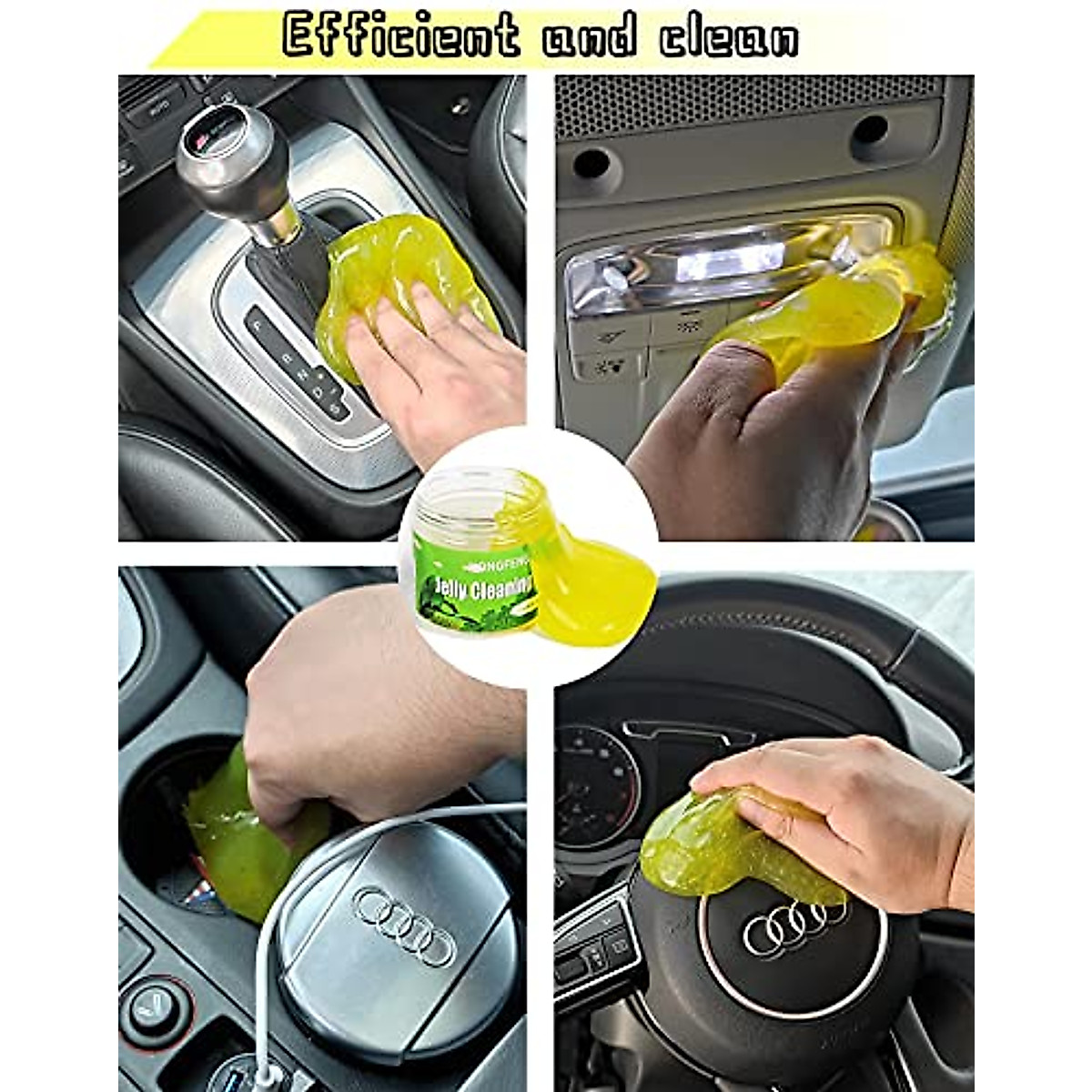 HonenF Jelly Cleaning Gel,Universal Cleaning Gel for Car and Keyboard,Car Cleaning Putty,Cleaning Gel for Car Detailing,Dust Cleaning Gel for Car,Car Interior Cleaner,Car Vent Cleaner