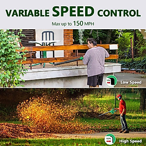 K I M O. Cordless Leaf Blower & Vacuum w/2 X 2.0 Battery & Charger, 2-in-1 20V Leaf Blower Cordless,150CFM Lightweight Mini Cordless Leaf Vacuum, Handheld Electric Blowers for Lawn Care/Dust/Pet Hair